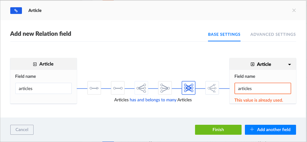 Create a relation with the same collection type using the same field name - Questions and ...