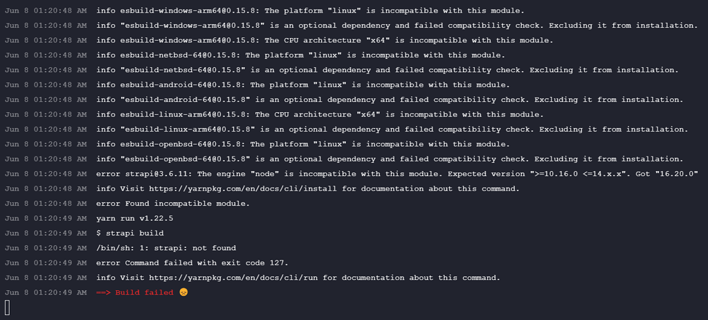 Strapi failed to build on Render website - Questions and Answers - Strapi Community Forum
