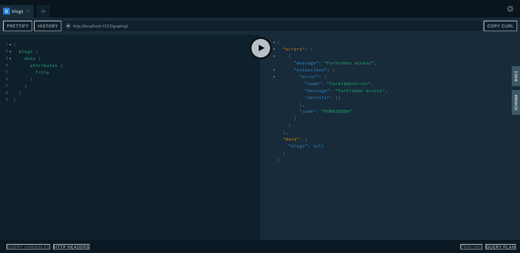 GraphQL Forbidden Access - Plugins - Strapi Community Forum