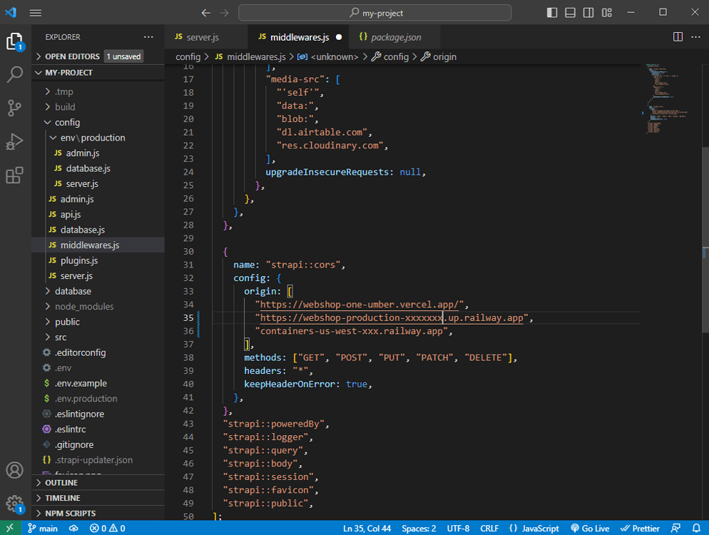 CORS setting in middleware.js does not work - Strapi Backend - Strapi ...