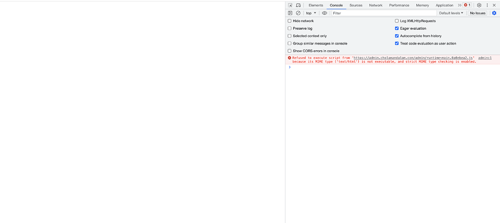 Refused To Execute Script From Site Admin Runtime~main 0a0ebea2 Js Because