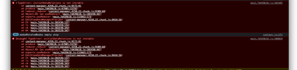 Data relation issue "initialDataRelations is not iterable" - Strapi ...