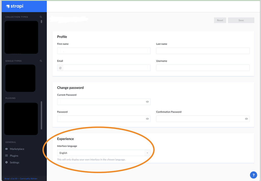 Profile Experience Interface Language Strapi Admin Strapi Community Forum