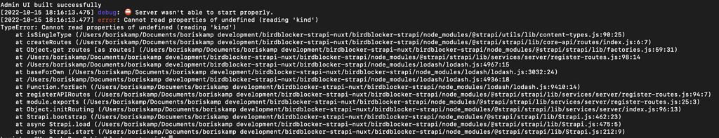 Cannot start Strapi anymore - Questions and Answers - Strapi Community Forum