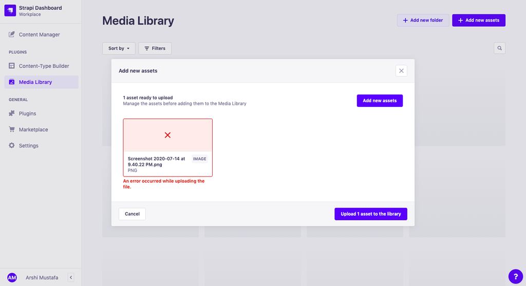 Unable to upload media files to local server - Questions and Answers - Strapi Community Forum