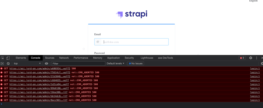 500 error on login page in production - Strapi Backend - Strapi Community Forum