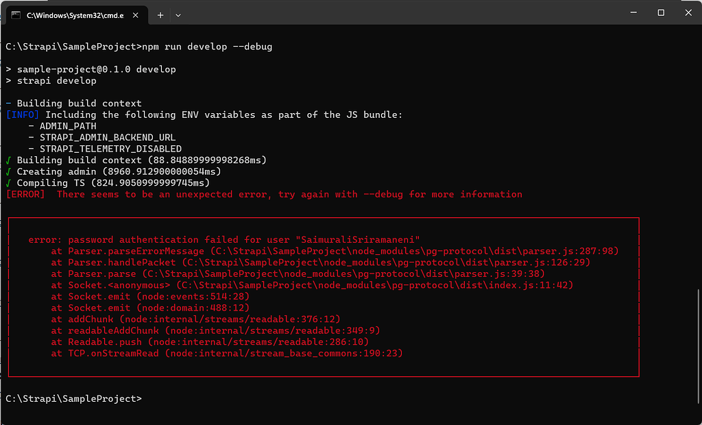 Error on project set up in my local machine - Strapi Admin - Strapi Community Forum